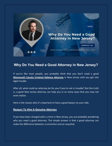 Why Do You Need a Good Attorney in New Jersey