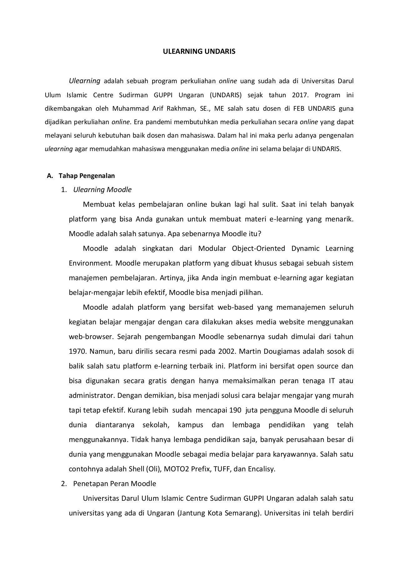 UNDARIS LEARNING MODUL - Muhammad Arif Rakhman - Halaman 1 - 8 | PDF ...