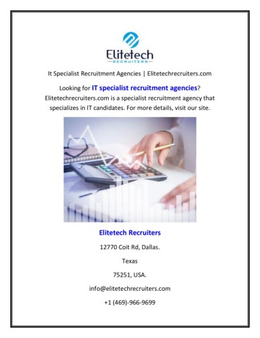 It Specialist Recruitment Agencies | Elitetechrecruiters.com