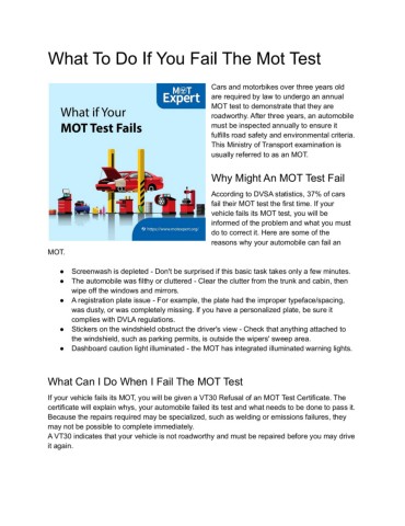 What To Do If You Fail The Mot Test.docx