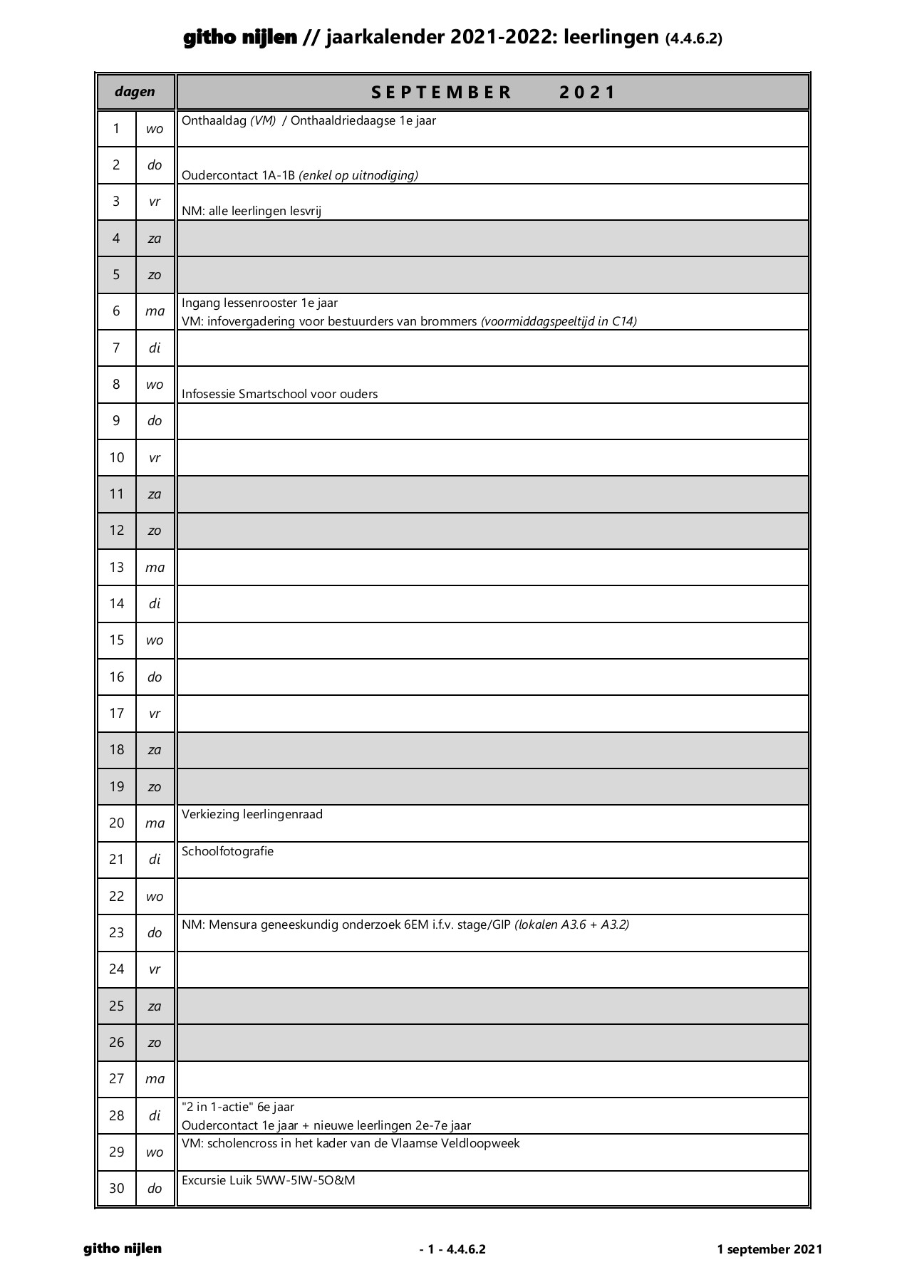 Jaarkalender leerlingen 2021-2022 - yves.laenen - Pagina 2 | Flipboekje ...