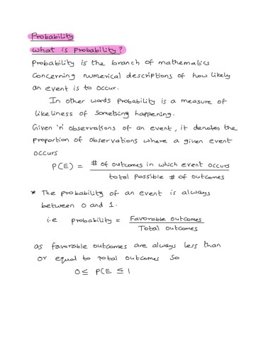 Probability Notes