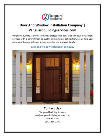 Door And Window Installation Company Vanguardbuildingservices