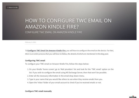HOW TO CONFIGURE TWC EMAIL ON AMAZON KINDLE FIRE - roadrunnermail247 ...