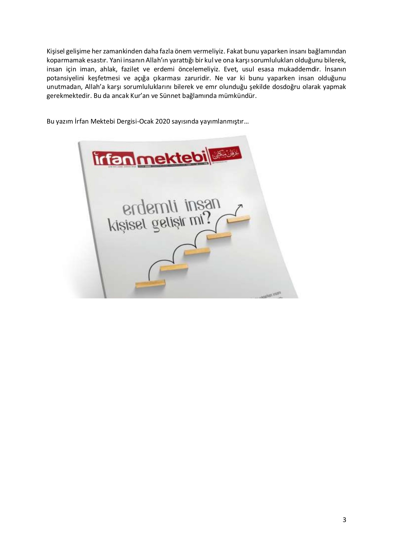 ERDEMLI INSAN KISISEL GELISIR MI - AHMET TÜRKAN - Page 3 | Flip PDF ...