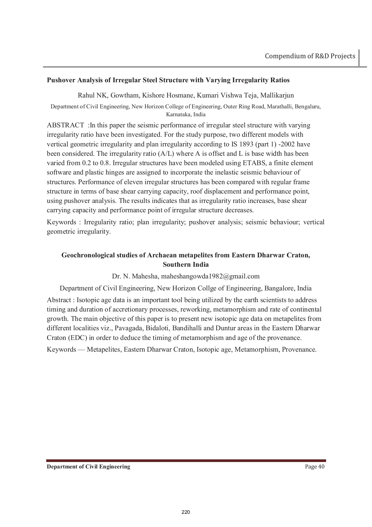 NHCE - Civil Compendium of R&D Projects - GeekSpace Labs Production ...