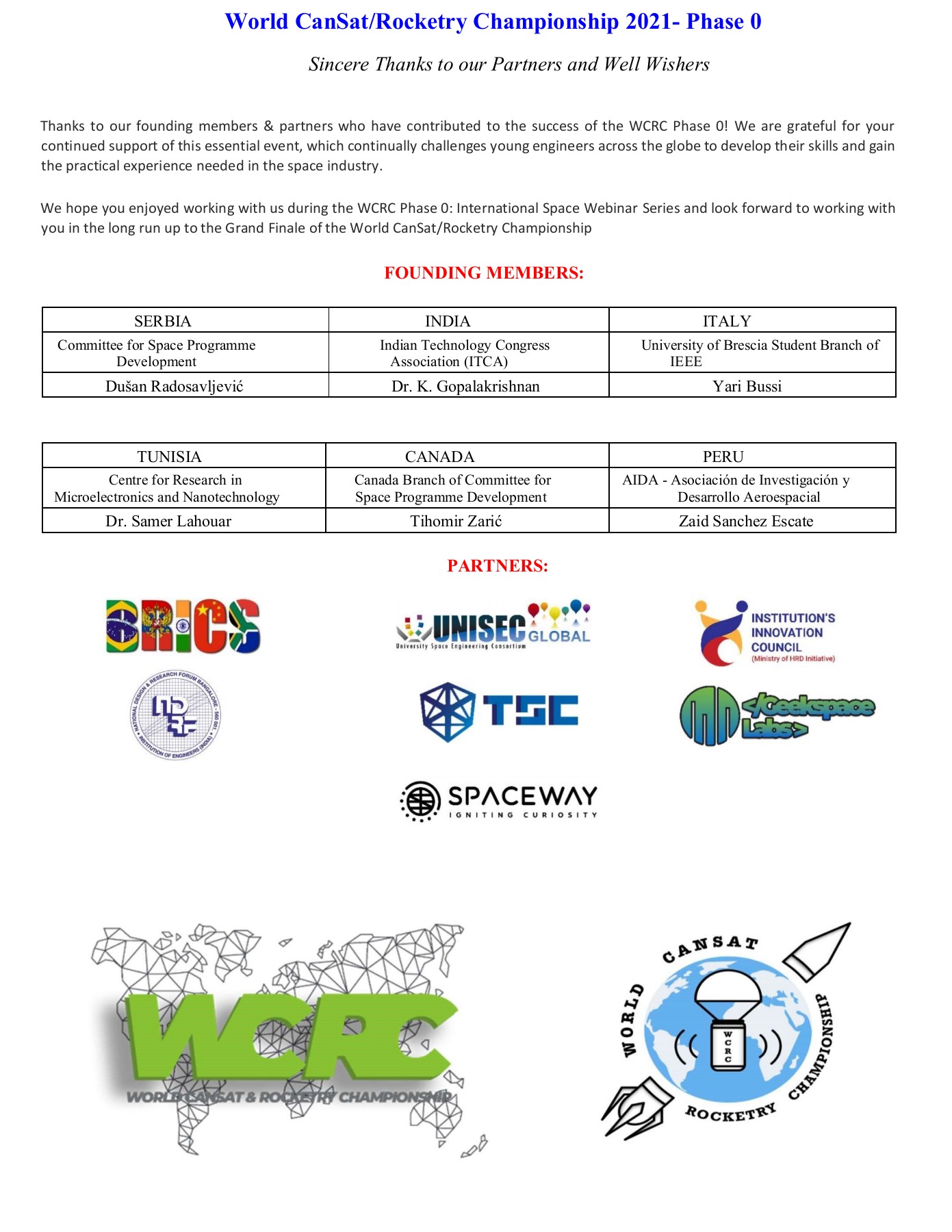 WCRC Phase 0 - International Webinar Report - GeekSpace Labs Production ...