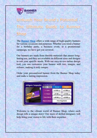 Unleash Your Brand's Potential - The Ultimate Guide to Banner Shop