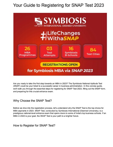 Your Guide to Registering for SNAP Test 2023