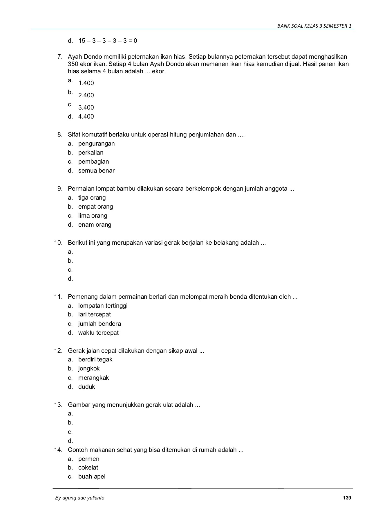 BANK SOAL KELAS 3 - hadimaryani - Halaman 140 | PDF Online | PubHTML5
