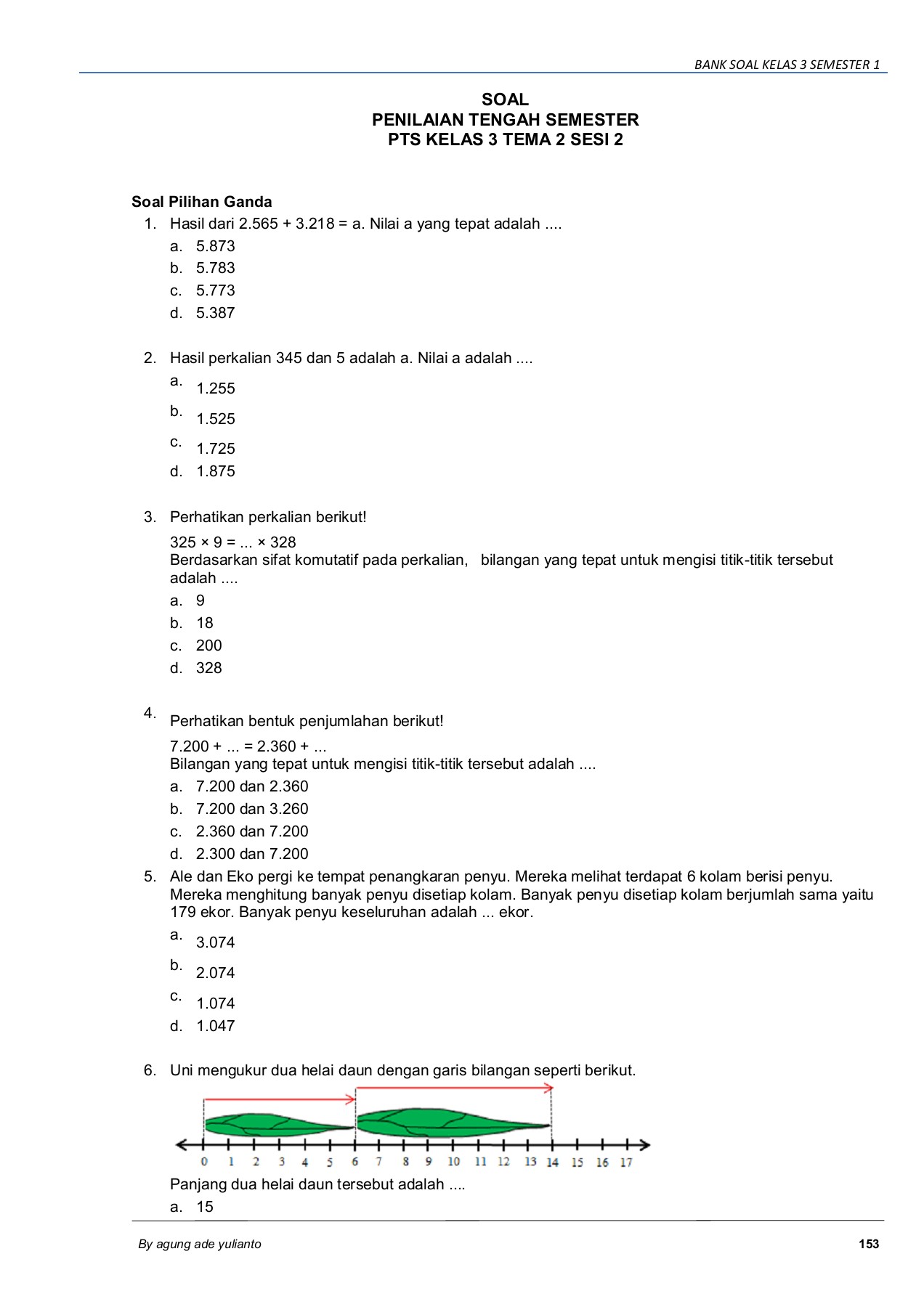 BANK SOAL KELAS 3 - hadimaryani - Halaman 154 | PDF Online | PubHTML5