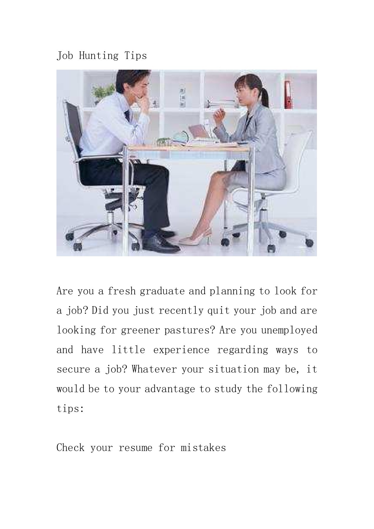 Job Hunting Tips - sam - Page 1 - 7 | Flip PDF Online | PubHTML5