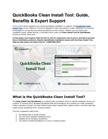 QuickBooks Clean Install Tool_ Guide, Benefits & Expert Support