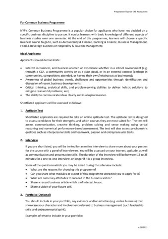 NYP_EAE Assessment_Common Business Programme