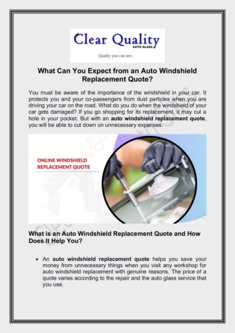 Best Online Windshield Replacement Quote - Clear Quality Auto Glass ...