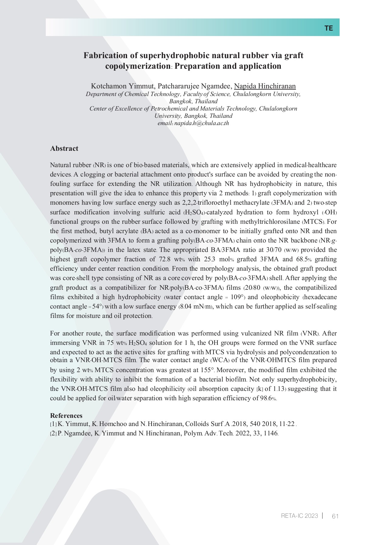 RETA-IC2023 Abstract Book - RETA ASSOCIATION - Page 61 | Flip PDF ...