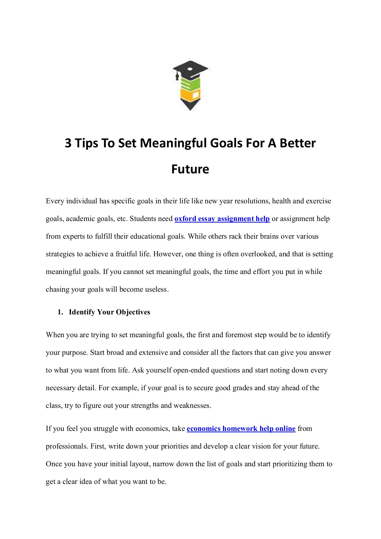 3 Tips To Set Meaningful Goals For A Better Future - sanem lan - Page 1 ...