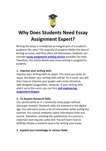 Why Does Students Need Essay Assignment Expert - sanem lan - Page 1 - 3 ...