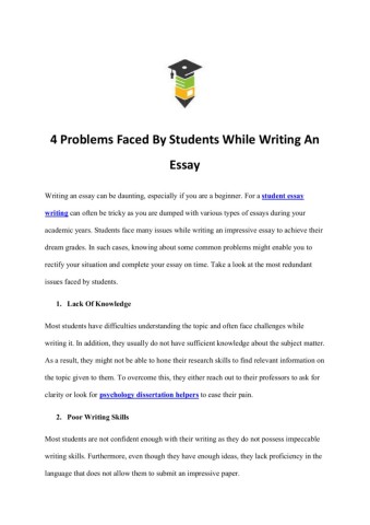 4 Problems Faced By Students While Writing An Essay - sanem lan - Page ...