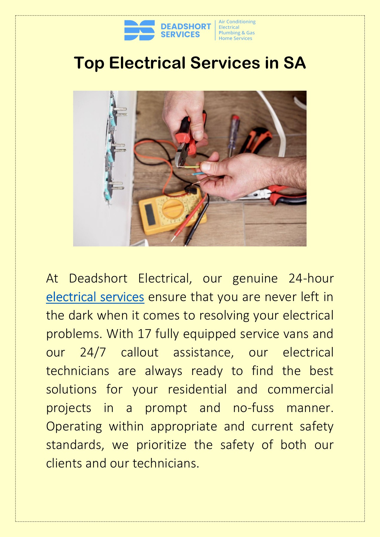 Top Electrical Services in SA - Deadshort Electrical - Page 1 - 2 | Flip PDF Online | PubHTML5