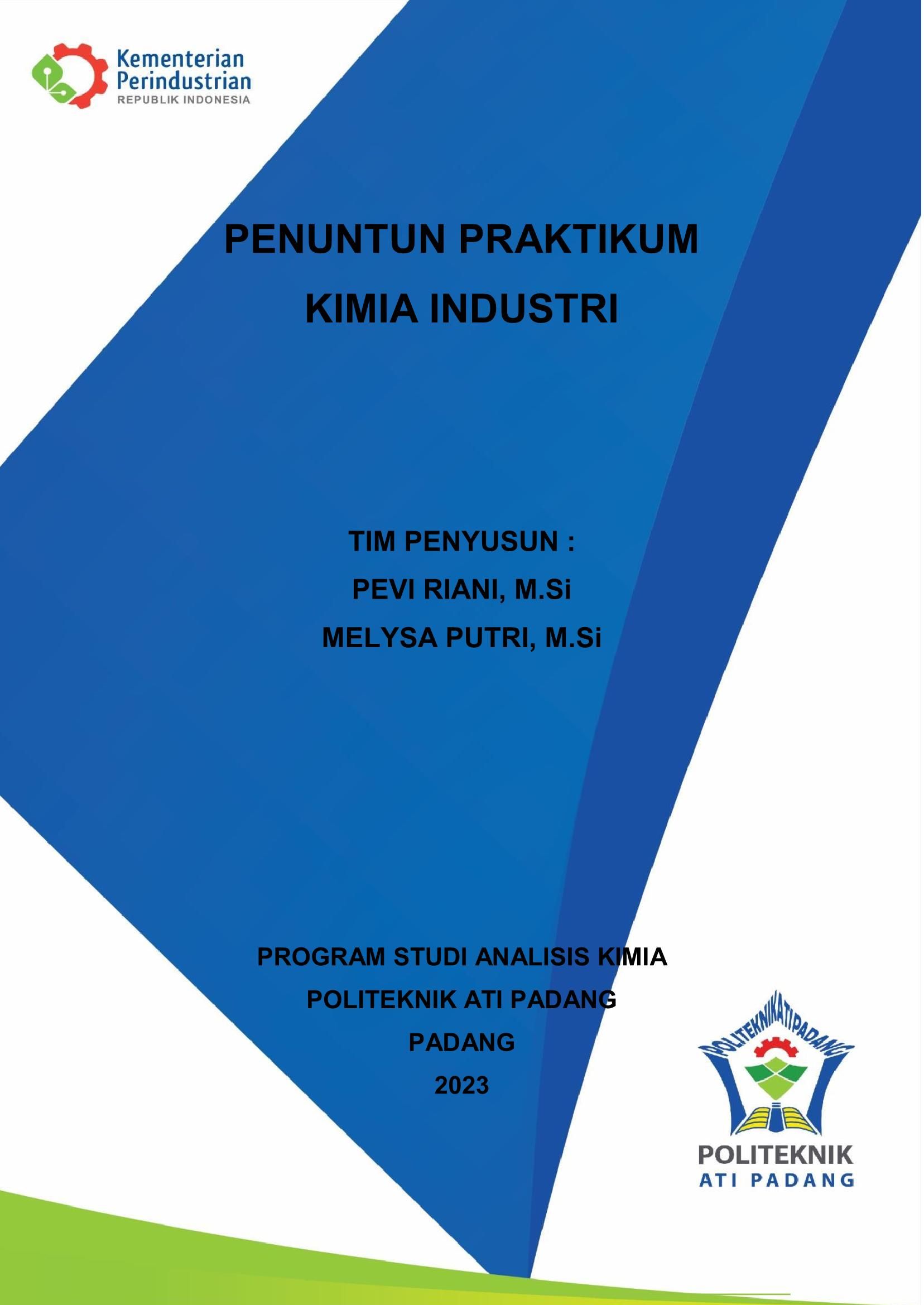 PENUNTUN PRAKTIKUM KIMIA INDUSTRI_2023 - melysaputri99 - Page 1 - 26 | Flip PDF Online | PubHTML5