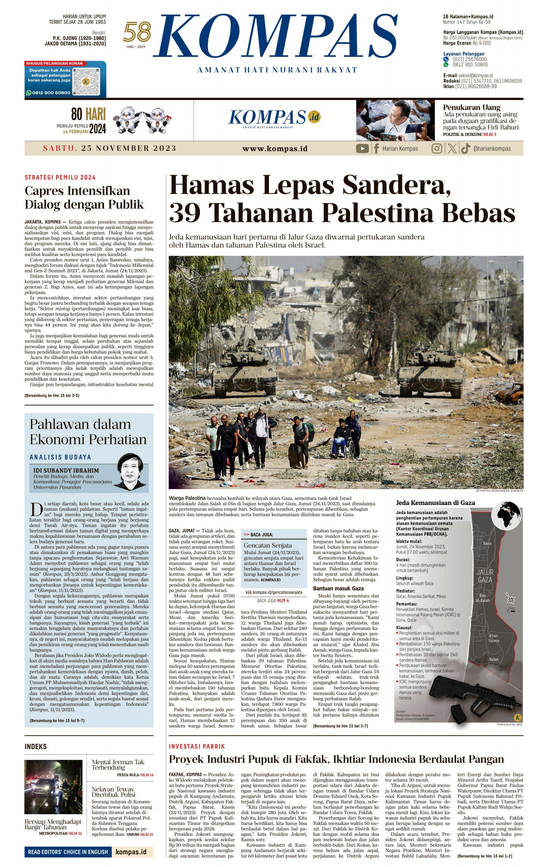 Kompas 25 November 2023 - UMSIDA - Halaman 1 | PDF Online | PubHTML5