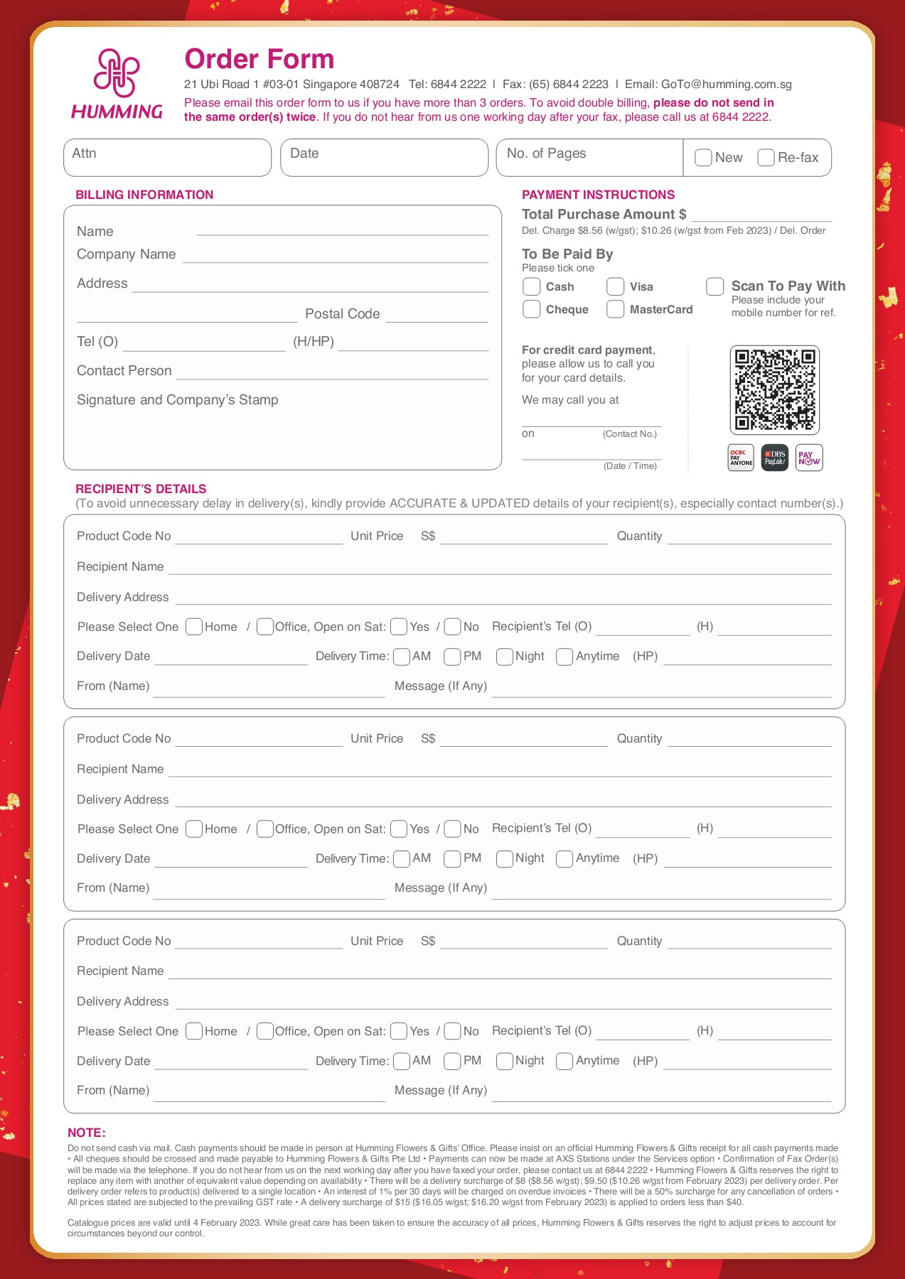 HFG CNY Order Form - MS - Page 1 - 1 | Flip PDF Online | PubHTML5