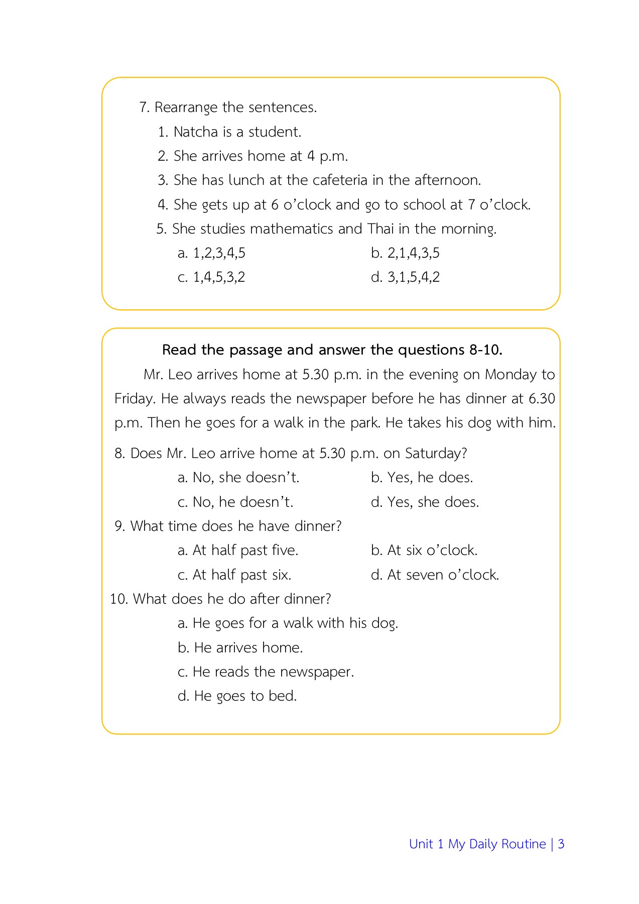 My daily routine - ห้องสมุดเฉลิมพระเกียรติ ๕๐พรรษา ศูนย์รวมใจออสเตรีย ...