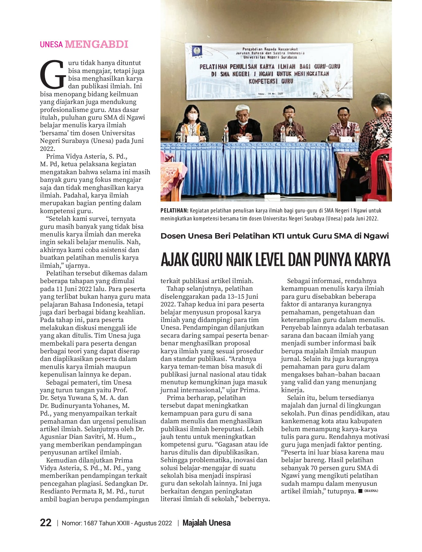 Majalah Unesa Edisi 168 - Abdur Rohman - Halaman 22 | PDF Online | PubHTML5