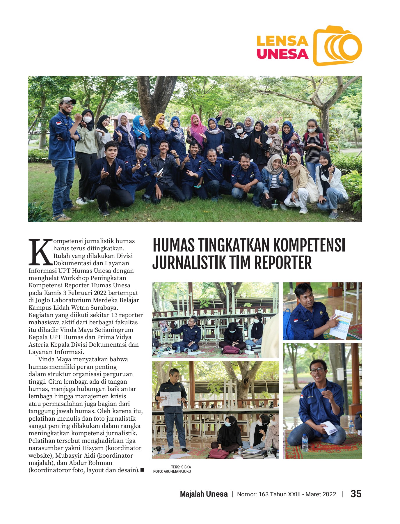 Majalah Unesa Edisi 163 - Abdur Rohman - Page 35 | Flip PDF Online | PubHTML5