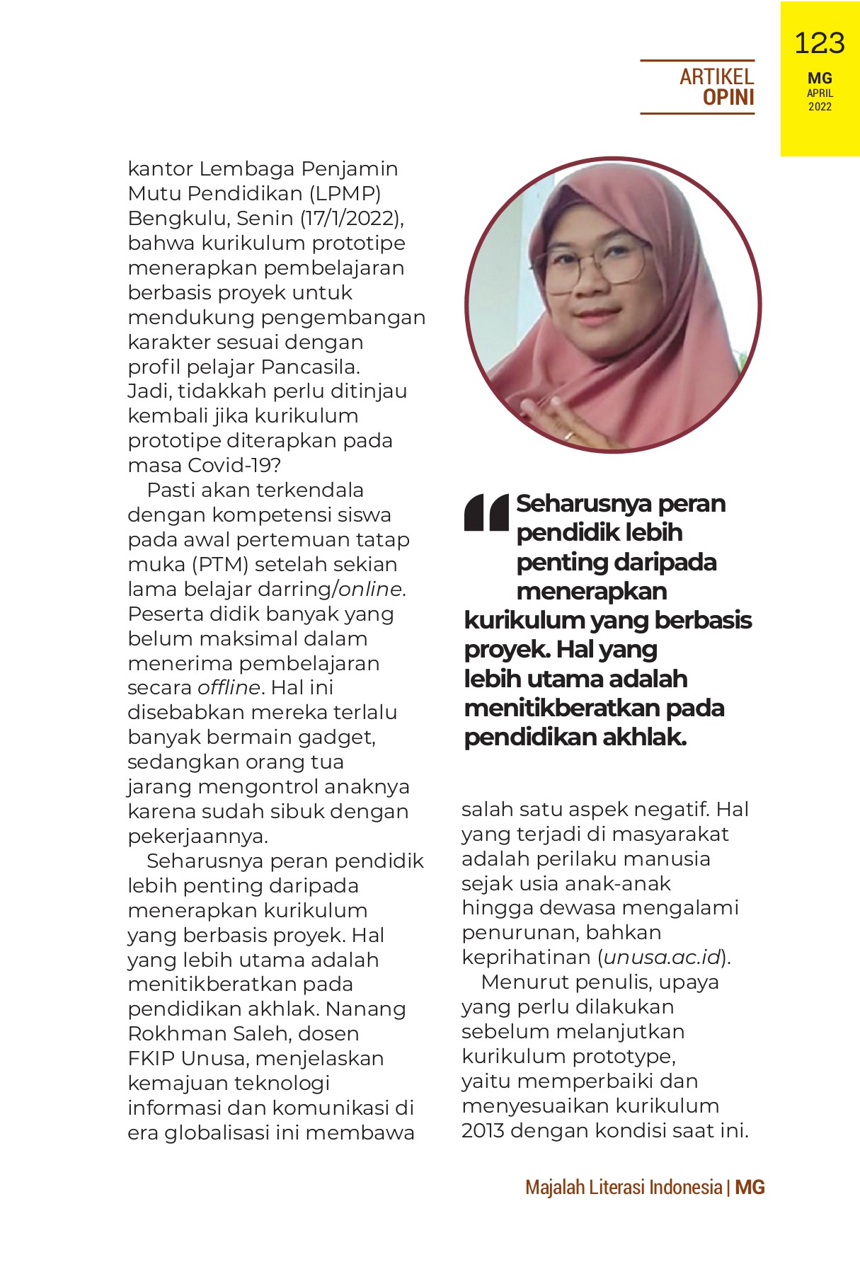 MAJALAH LITERASI EDISI VIII - APRIL 2022 - Abdur Rohman - Halaman 125 ...