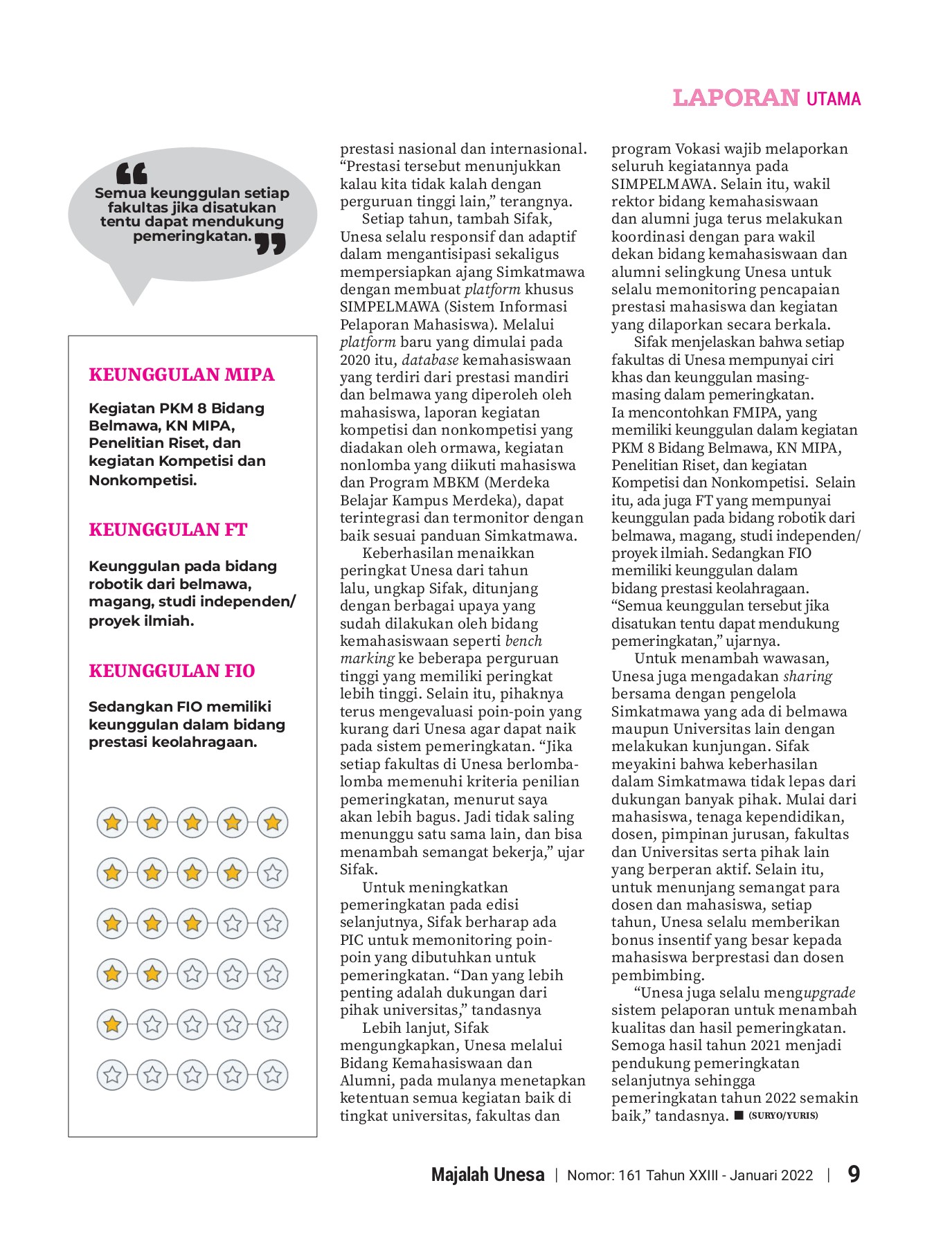 Majalah Unesa Edisi 161 - Abdur Rohman - Page 9 | Flip PDF Online | PubHTML5