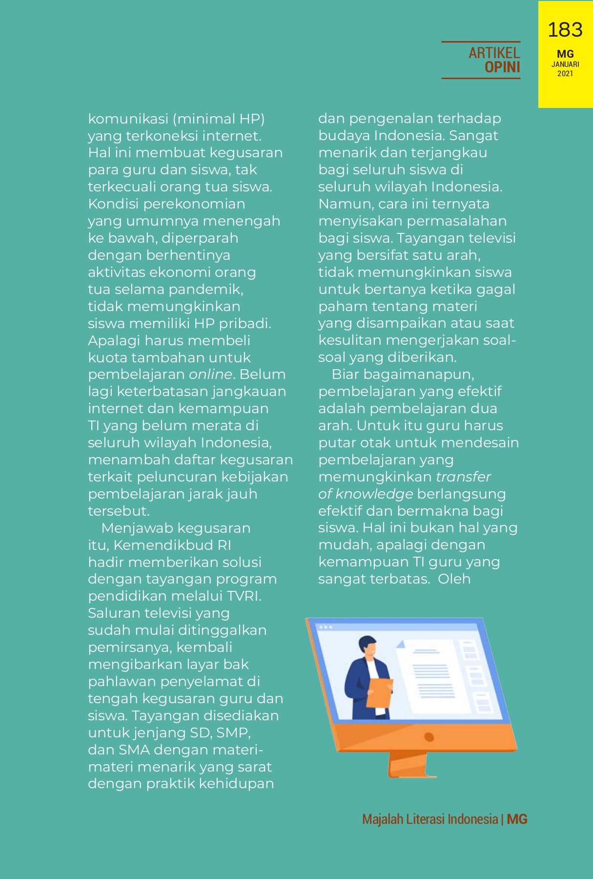 Majalah Literasi Edisi IV - Januari 2021 - Abdur Rohman - Halaman 189 | PDF Online | PubHTML5