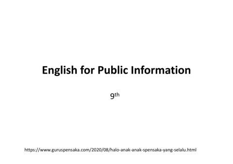 English for Public Information (LABELS) 5 Januari 2022
