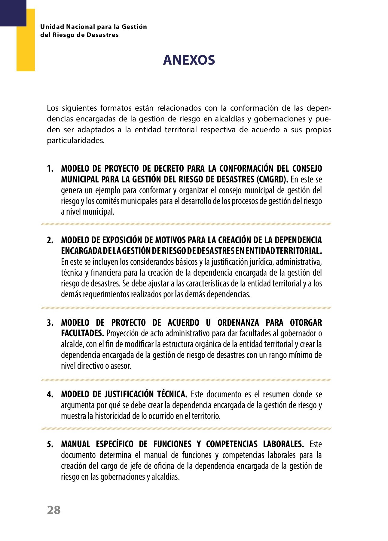 guia para la conformación de la estructura organizacional de GRD en las entidades territoriales ...