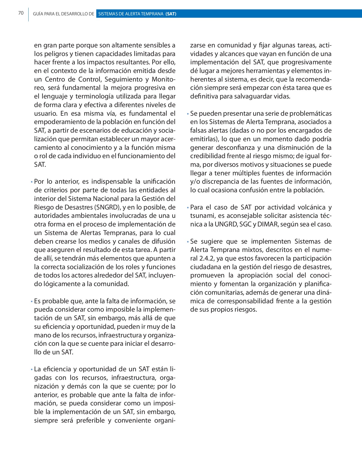 Guía para el desarrollo de sistemas de alerta temprana SAT - Biblioteca UNGRD - Página 72 | Flip ...