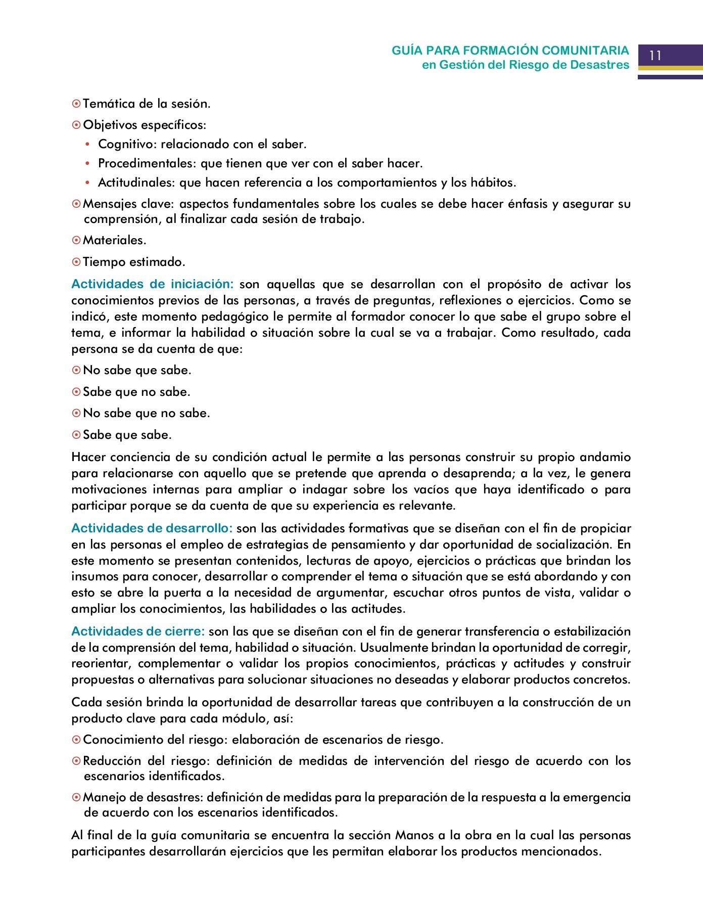 Guía para la formación comunitaria en gestión del riesgo de desastres - Biblioteca UNGRD ...