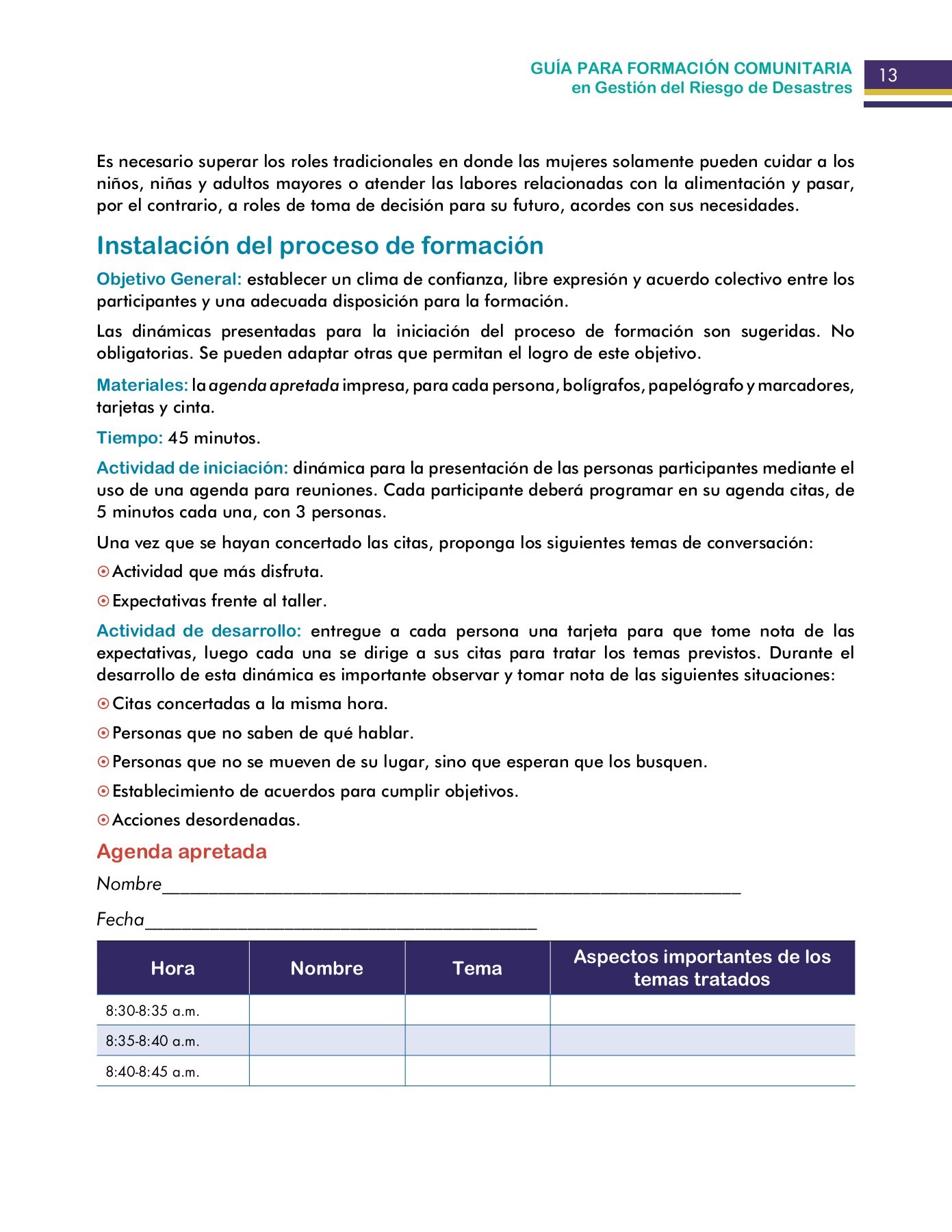 Guía para la formación comunitaria en gestión del riesgo de desastres - Biblioteca UNGRD ...