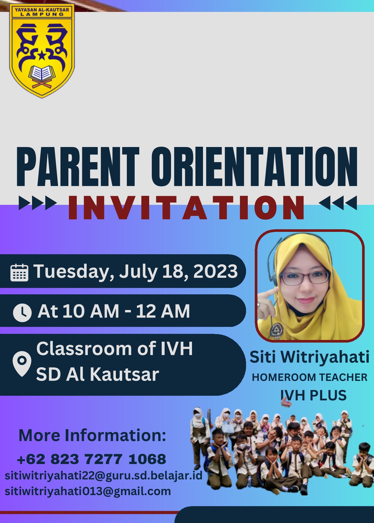 Parents Orientation Invitation of 4H - Siti Witriyahati - Page 1 - 2 ...