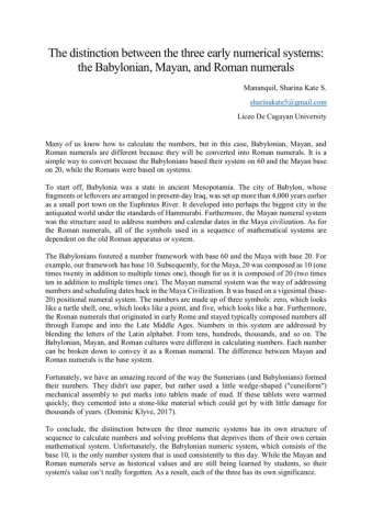 The distinction between the three early numerical systems