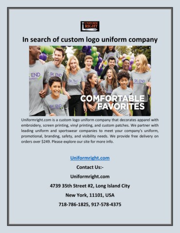 In search of custom logo uniform company
