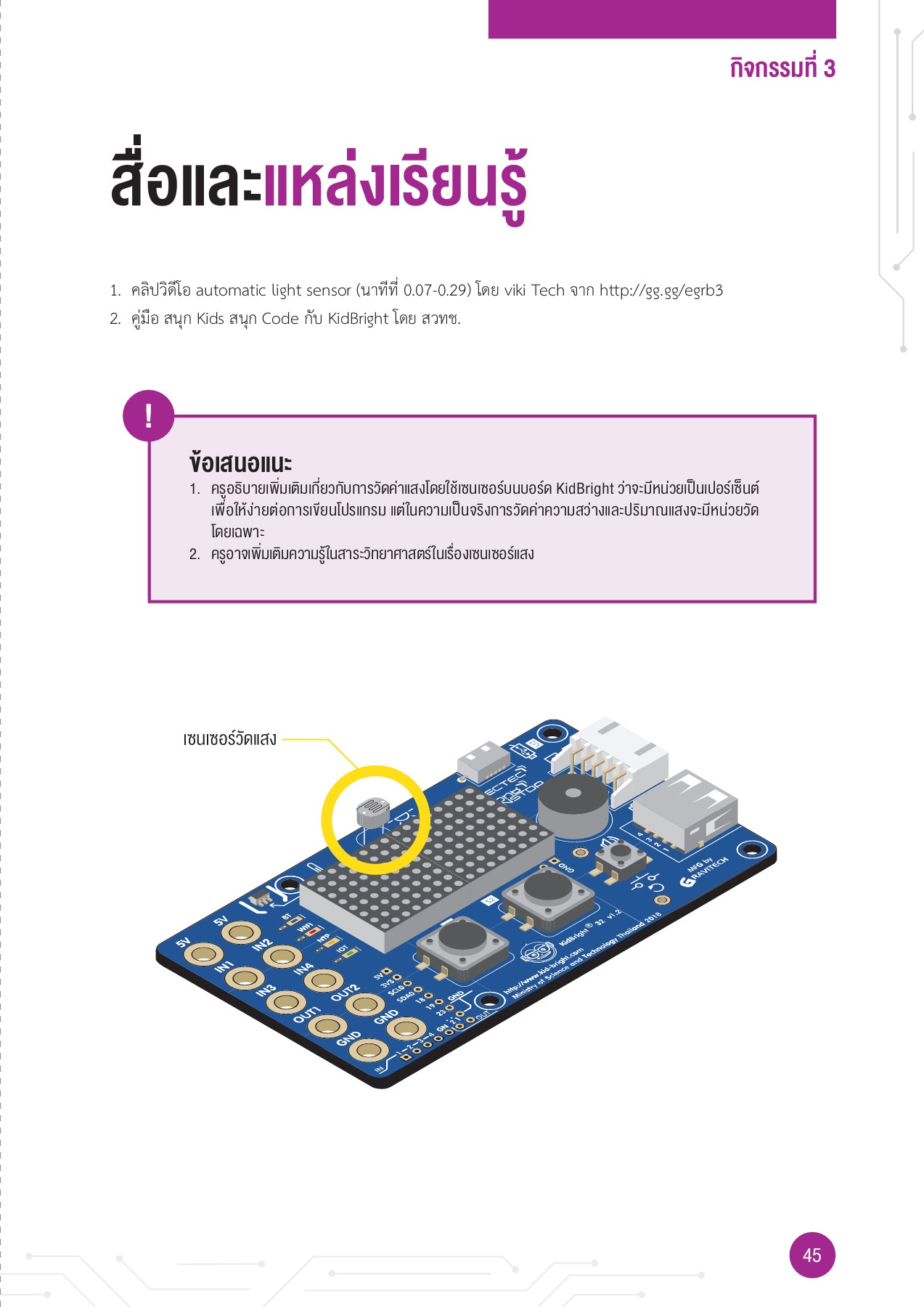 วิทยาการคำนวณ: Coding with KidBright ชั้นประถมศึกษาปีที่ 5 - ครูอรวรรณ ทรงบัณฑิตย์ - หน้าหนังสือ ...