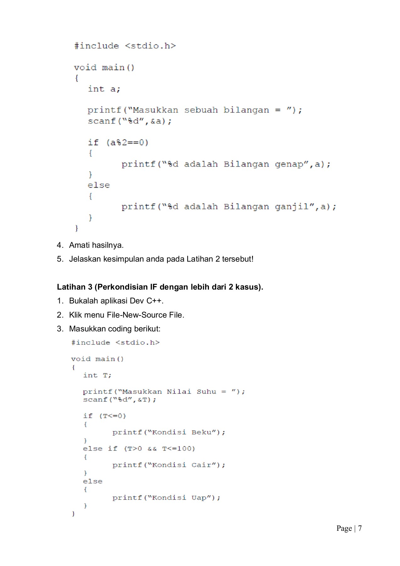 MODUL 1 - PERKONDISIAN DAN PERULANGAN - Abdi Pandu Kusuma - Kaca 7 ...