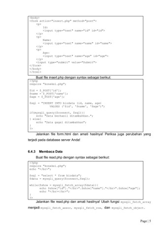 MODUL 4 - MANIPULASI DATABASE - Abdi Pandu Kusuma - Halaman 5 | PDF Online | PubHTML5