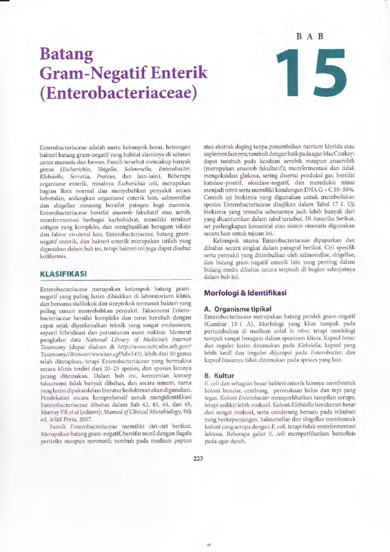 Bab 15. Batang Gram-Negatif Enterik (Enterobacteriaceae) - haryahutamas ...