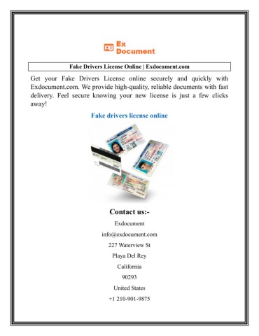 Fake Drivers License Online Exdocument