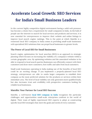 Accelerate Local Growth_ SEO Services for India's Small Business Leaders