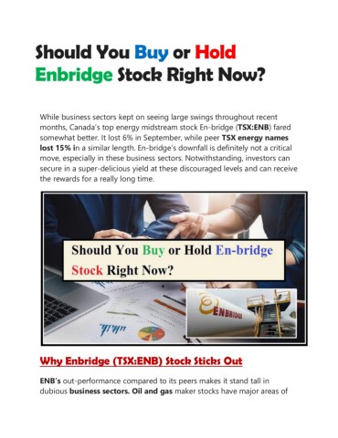 Should You Buy or Hold Enbridge Stock Right Now