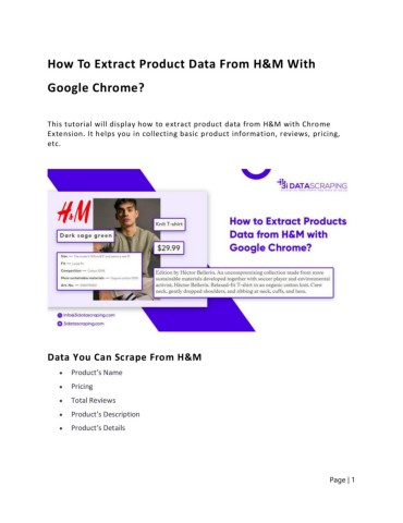 How To Extract Product Data From H & M with google chrome