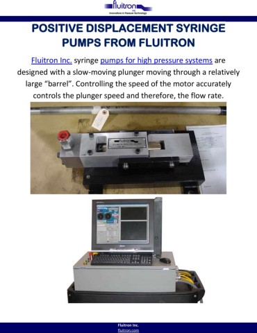 POSITIVE DISPLACEMENT SYRINGE PUMPS FROM FLUITRON